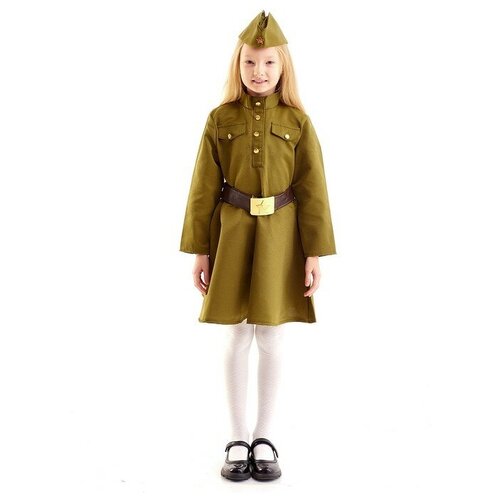Платье военное для девочки люкс , пилотка, ремень, 8-10 лет, рост 140-152см 9525840