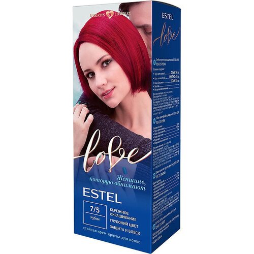 ESTEL Love Стойкая крем-краска для волос, 7/5 рубин