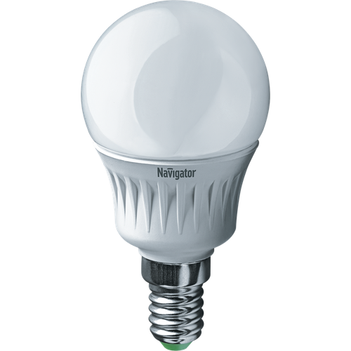 Лампа светодиодная LED 5вт E27 белая шар | код. 18860 | NAVIGATOR (4шт. в упак.)