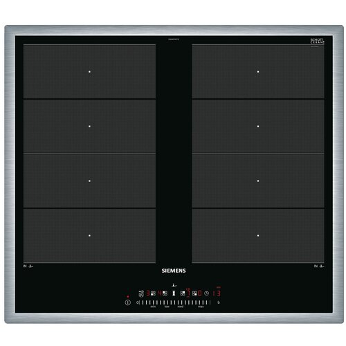 Индукционная варочная панель Siemens EX645FXC1E, с рамкой, цвет панели черный, цвет рамки серебристый