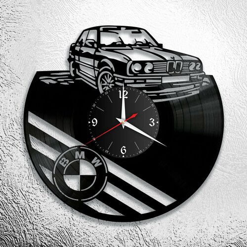 Настенные часы из виниловой пластинки с изображением BMW