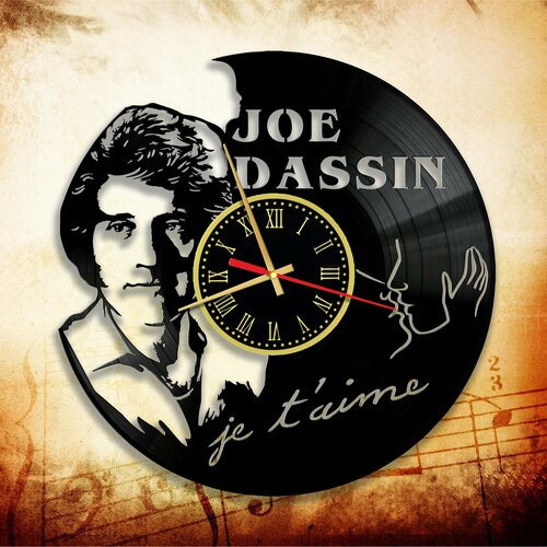 Настенные часы из виниловой пластинки с Джо Дассеном/Joe Dassin