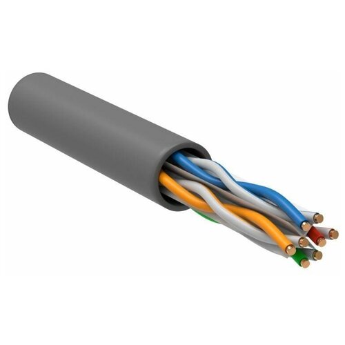 Кабель витая пара U/UTP кат.6 4х2х23AWG solid CU LSZH сер. (м) ITK LC1-C604-121