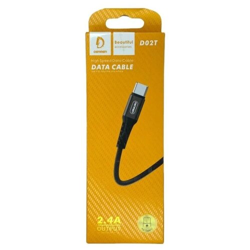 Кабель DENMEN D02T USB to TYPE-C, 2.4A, 1 м, черный