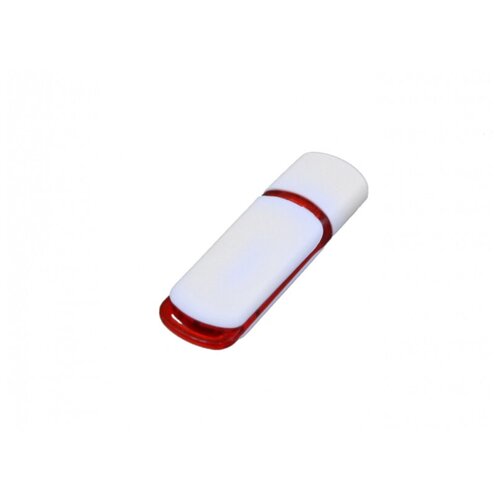 Промо флешка пластиковая с цветными вставками (4 Гб / GB USB 2.0 Красный/Red 003)