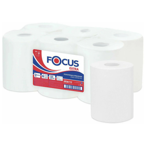 Полотенца в рул. с ц. вытяжкой FOCUS JUMBO 2-сл, 125м, 6 шт/упак арт 5036772