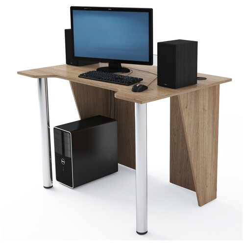 Дизайн Фабрика компьютерный стол LevelUP, ШхГхВ: 110х74х73.2 см, цвет: сонома