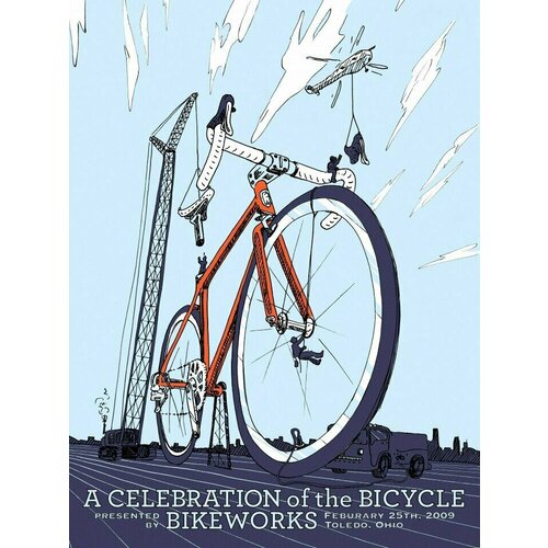 Плакат, постер на бумаге A celebration of the bicycle/Праздник велосипеда. Размер 21 х 30 см