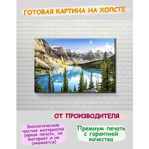 3D картина на холсте с подрамником на стену озеро Морейн постер