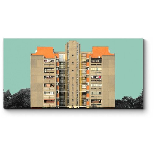 Модульная картина Цветной город 60x30