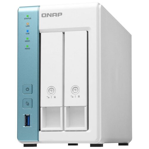 Сетевое хранилище QNAP TS-231K белый/голубой