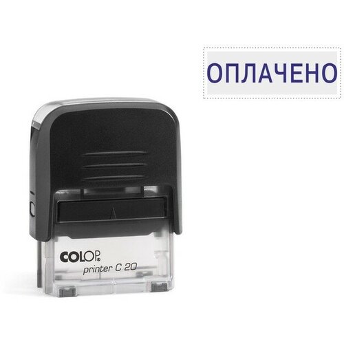 Штамп автоматический COLOP "Оплачено", 38 х 14 мм, чёрный