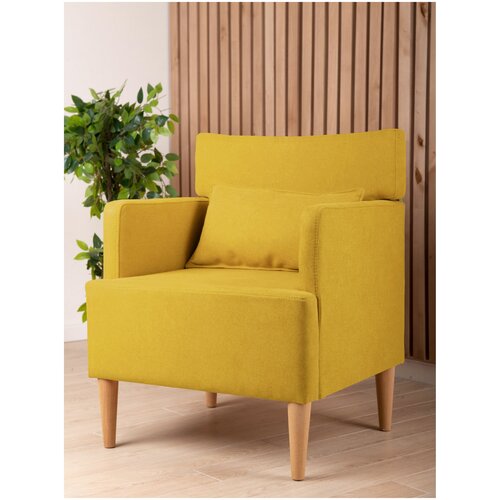 Кресло киус велюр, желтый, 63х80х60 (ШхВхГ)