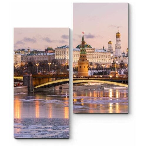 Модульная картина Зимнее утро в Москве90x113