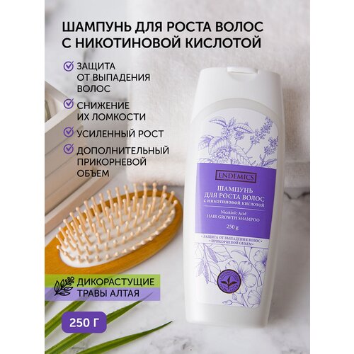 Никотиновый шампунь для роста волос от выпадения, с никотиновой кислотой и биоактивным комплексом растений, 250 г