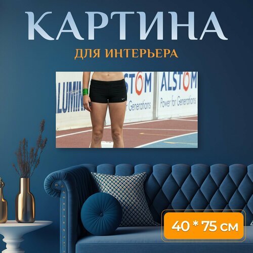 Картина на холсте "Лёгкая атлетика, виды спорта, бег" на подрамнике 75х40 см. для интерьера