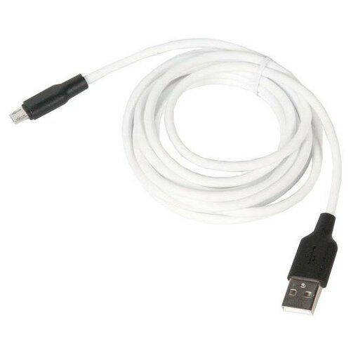Кабель USB HOCO X21 Plus Silicone для Micro USB, 2.4 A, длина 2.0 м, белый