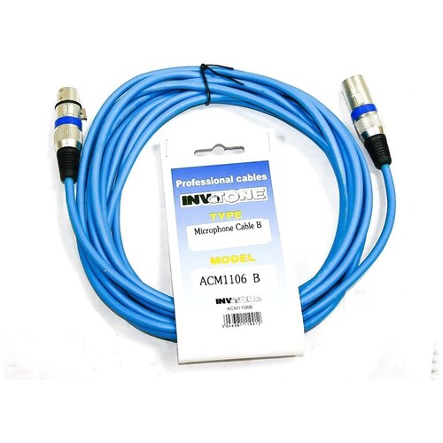 INVOTONE ACM1105/B - микрофонный кабель, XLR(папа) <-> XLR(мама), , длина 5 м (синий)