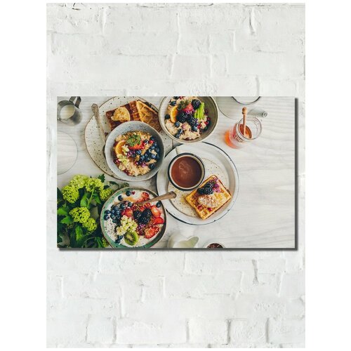 Картина интерьерная на дереве Разное Еда (суп, блюдо, салат, food, bar, drinks) - 4043