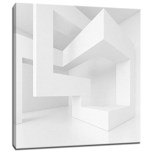 Картина Уютная стена "Белое 3D сооружение" 60х60 см