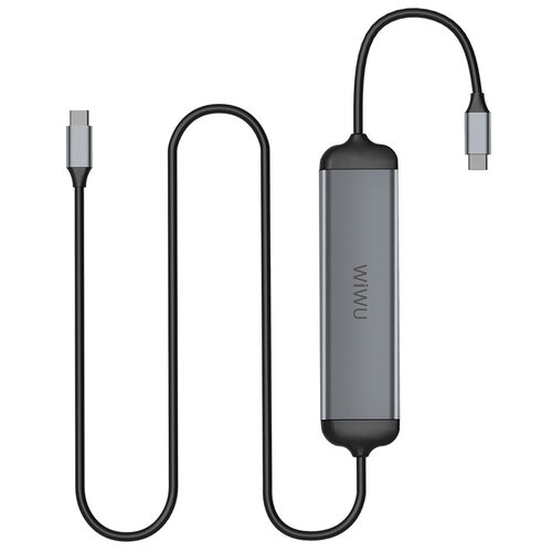 Кабель-переходник WiWU Alpha 521H Type C to x2 USB 3.0; HDMI; Cardreader Cable Grey