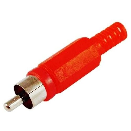Штекер RCA Premier 1-200 RD разъём на кабель под пайку пластиковый кожух красный