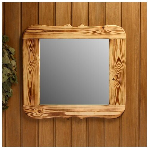 Зеркало Добропаровъ резное обожженное, 50x50 см, 50х50 см