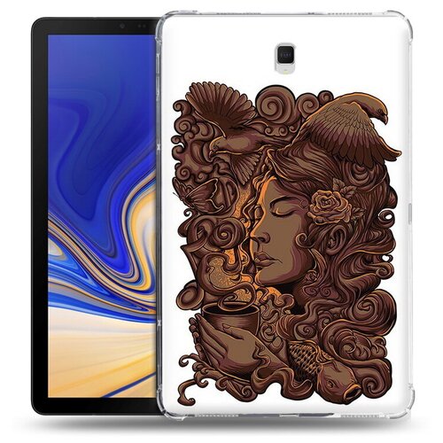Чехол задняя-панель-накладка-бампер MyPads девушка с длинными волосами абстракция для Samsung Galaxy Tab S4 10.5 SM-T830/T835 противоударный