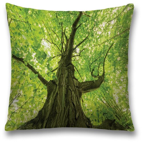 Наволочка декоративная на молнии, чехол на подушку JoyArty "Многолетнее дерево" 45х45 см