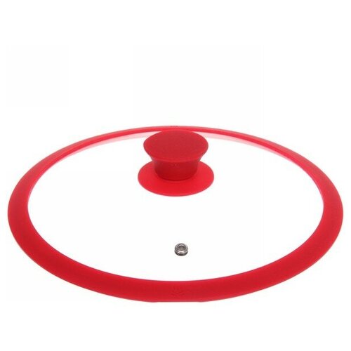 Крышка для посуды 24см красная силиконовая ручка