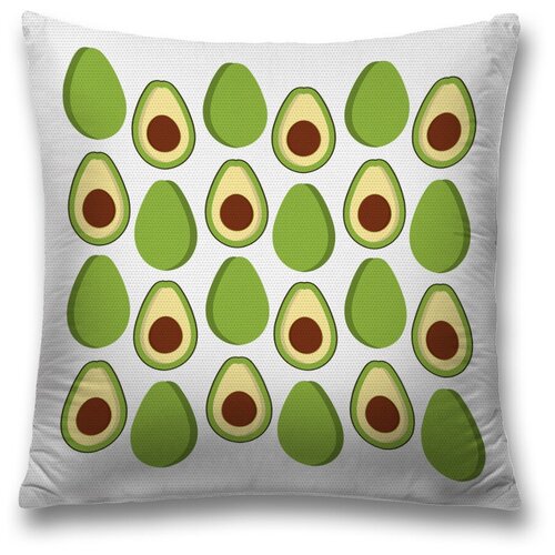 Наволочка декоративная на молнии, чехол на подушку JoyArty "Плоды авокадо" 45х45 см