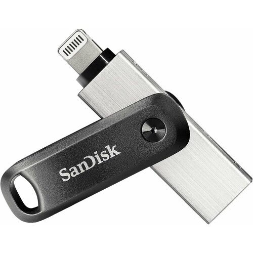 Флешка SanDisk iXpand USB 2.0/Lightning 128 ГБ, черный/серебристый
