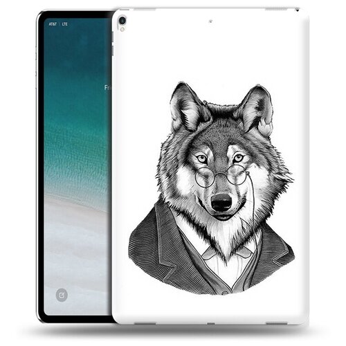 Чехол задняя-панель-накладка-бампер MyPads волк в пиджаке для iPad Pro 12.9 (2018) A1895/A1983/A2014 противоударный