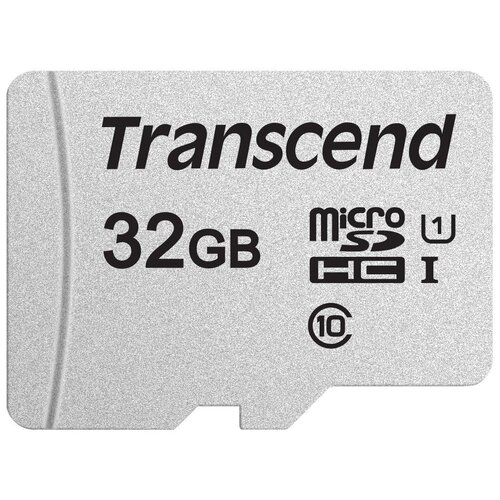 Карта памяти Transcend microSD 32 ГБ Class 10, UHS-I U1, R/W 100/25 МБ/с, серебристый