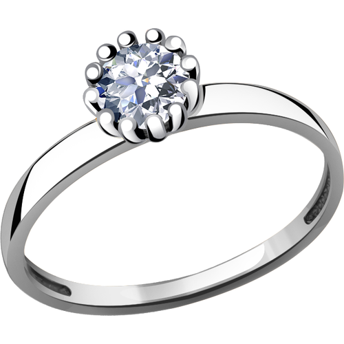 Кольцо Diamant online, белое золото, 585 проба, кристаллы Swarovski, размер 17.5