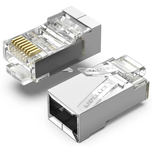 Разъем Vention RJ45 (8p8c), IDAR0, 10 шт., серебристый