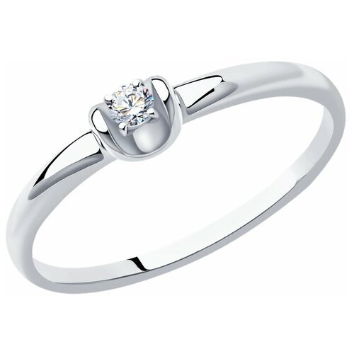 Кольцо Diamant, белое золото, 585 проба, бриллиант, размер 15.5