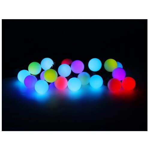 Гирлянда Rich LED Нить Большие шарики RL-T5-20C-40B-B, 5 м, 20 ламп, разноцветные диоды/черный провод