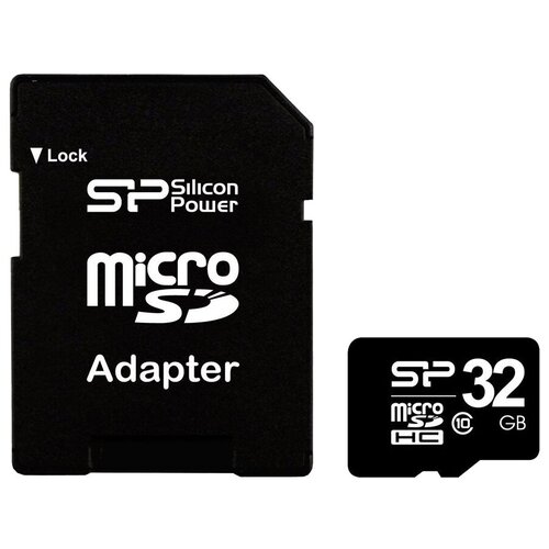 Карта памяти Silicon Power microSDHC 32 ГБ Class 10, V10, A1, UHS-I U1, 1 шт., черный