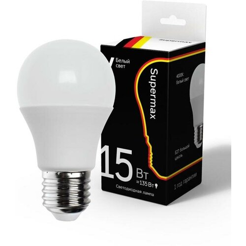 Лампа светодиодная Supermax А60 15Вт стандарт E27 230В 4000К Sup_LED15wA60E2740 космос