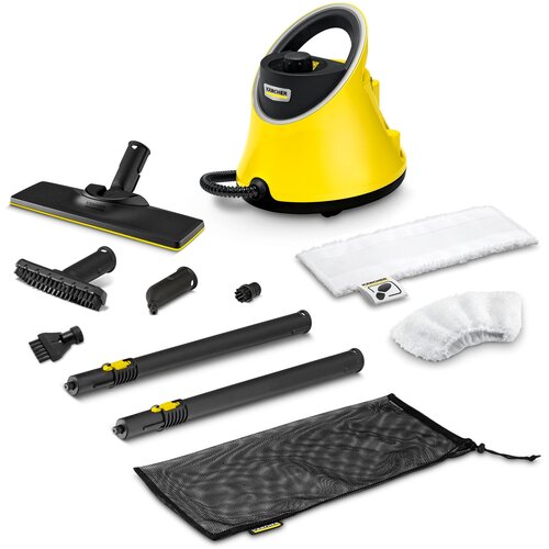 Пароочиститель KARCHER SC 2 DELUXE EasyFix + большая круглая щетка 1.513-243-BC, желтый/черный