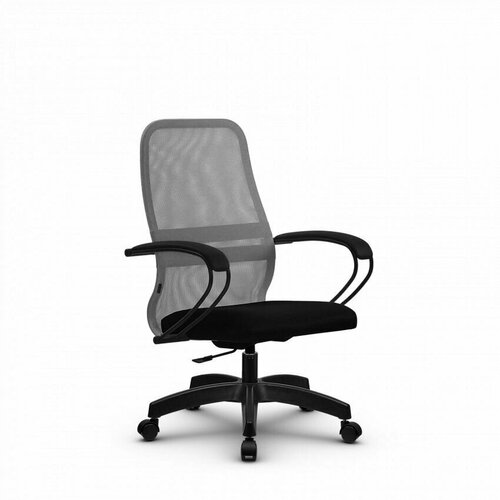 Компьютерное офисное кресло mетта SU-СК130-8Р, PL, Светло-серое/Черное