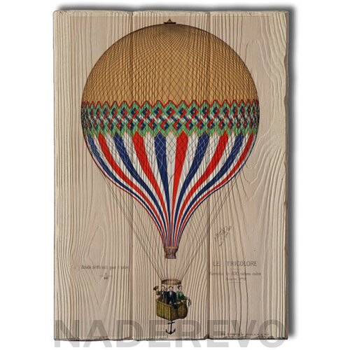 Картина на досках "Воздушный шар" 40х29 см