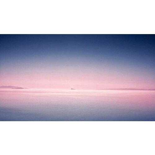 Картина на холсте 60x110 LinxOne "Море катер рассвет острова утро" интерьерная для дома / на стену / на кухню / с подрамником