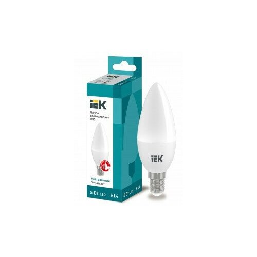 Светодиодная LED лампа IEK свеча C35 E14 5W(450lm) 4000K 4K 100x35 матовая ECO LLE-C35-5-230-40-E14 (упаковка 18 штук)