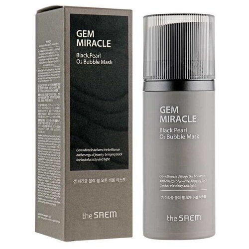 Кислородная с экстрактом жемчуга The Saem Gem Miracle Black Pearl O2 Bubble Mask Маска для лица