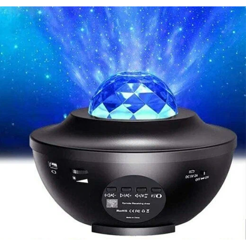 Ночник проектор звездного неба Cubris с пультом управления / ночник детский / светильник с USB и Блютуз Bluetooth колонкой и MP3 плеером