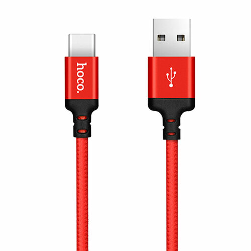 Hoco Кабель Type-C - USB 2.0m HOCO X14 Times speed (Красный) 6957531062936 3.0A нейлоновая оплетка