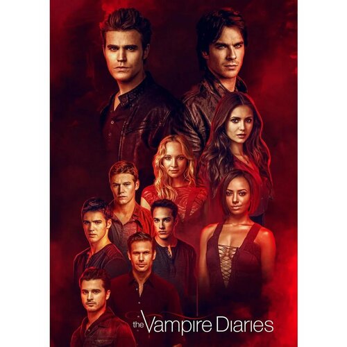 Плакат, постер Дневники вампира. The Vampire Diaries, сериал на бумаге, размер 60х84см