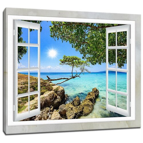 Картина Уютная стена "Вид из окна на море" 80х60 см